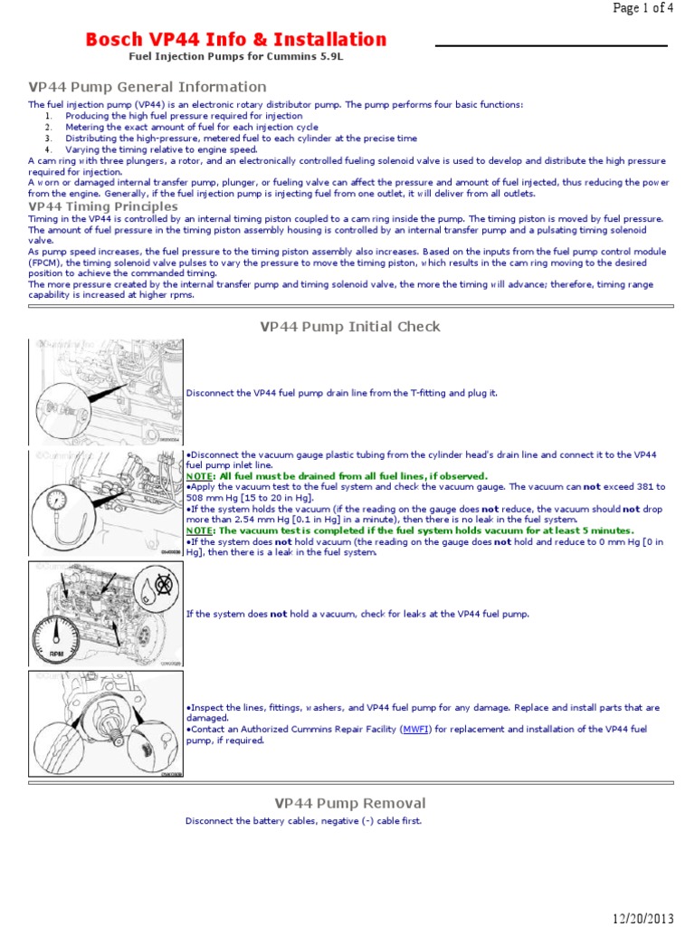 Bosch VP44 Info & Installation | Fuel Injection | Pump