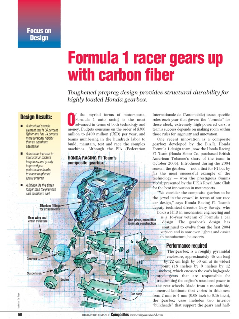 Formula 1 Racer Gears Up With Carbon Fiber PDF | PDF | Composite ...