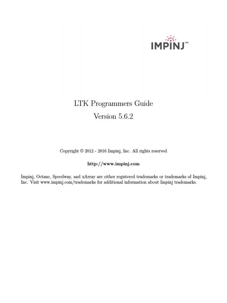 Impinj LTK Programmers Guide | PDF | Integer (Computer Science) | Radio Frequency Identification