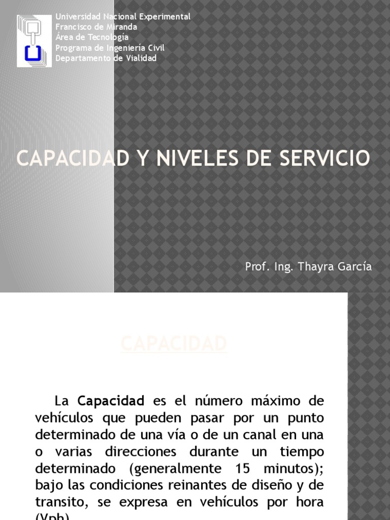 Capacidad y Niveles de Servicio | PDF | La carretera | Semáforo