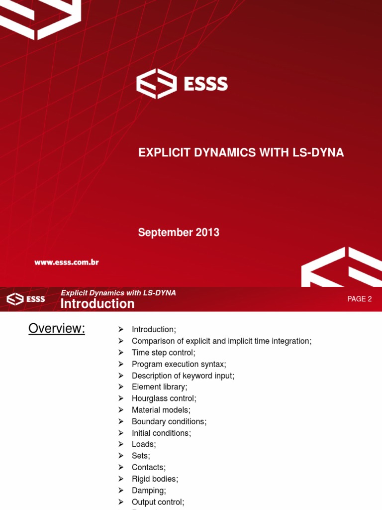 Explicit Dynamics With LS-DYNA | PDF | Deformation (Mechanics ...