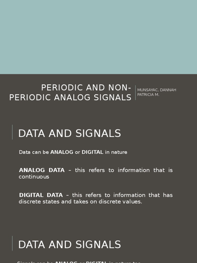 Periodic and Non-Periodic Analog Signals | PDF | Science & Mathematics ...