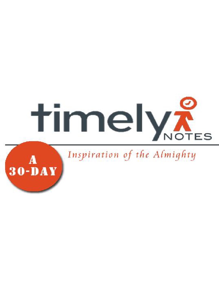 Timely Notes - A 30-DAY Inspiration of The Almighty - Volume 1 PDF ...