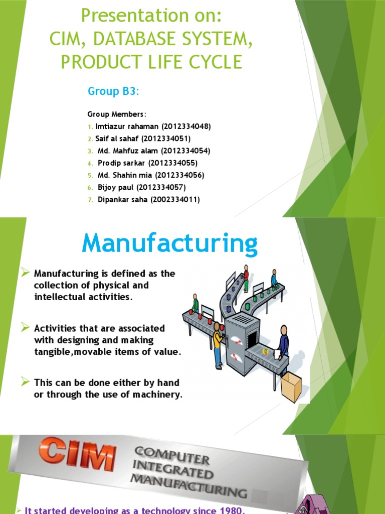 CIM, Database System and Product Life Cycle | PDF | Relational Database ...