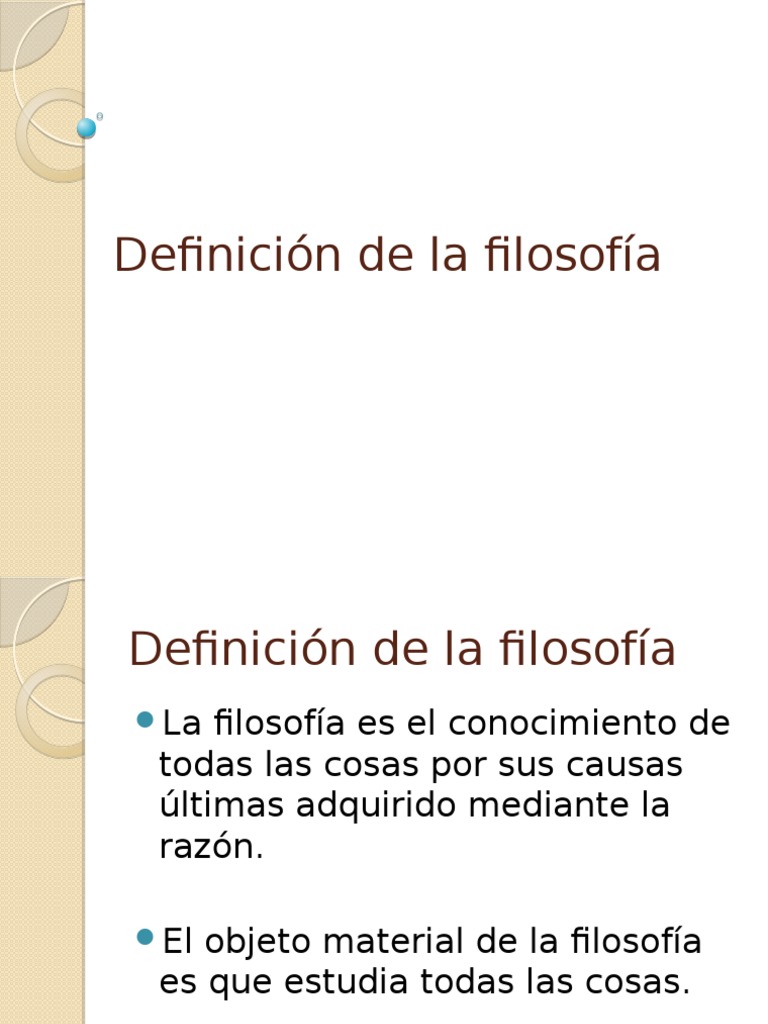 Definición de Filosofía | Realidad | Certeza