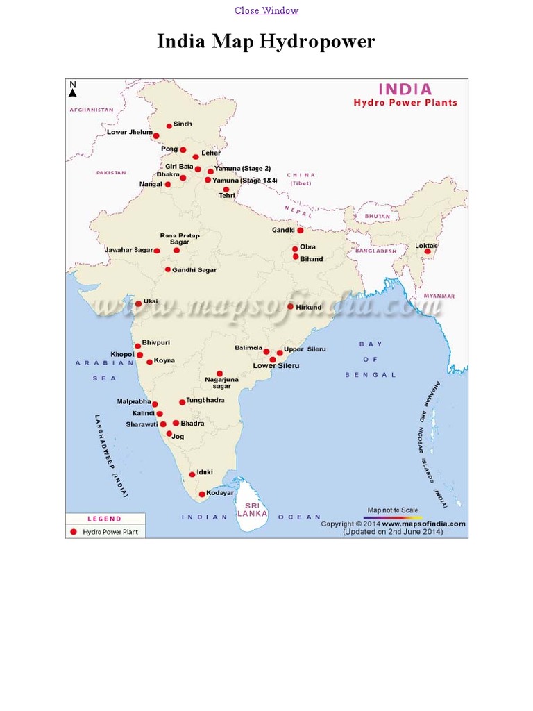 Hydropower Map of India | PDF