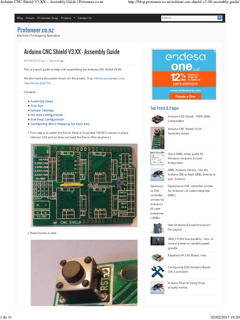 CNC Shield Guide PDF | PDF | Numerical Control | Arduino