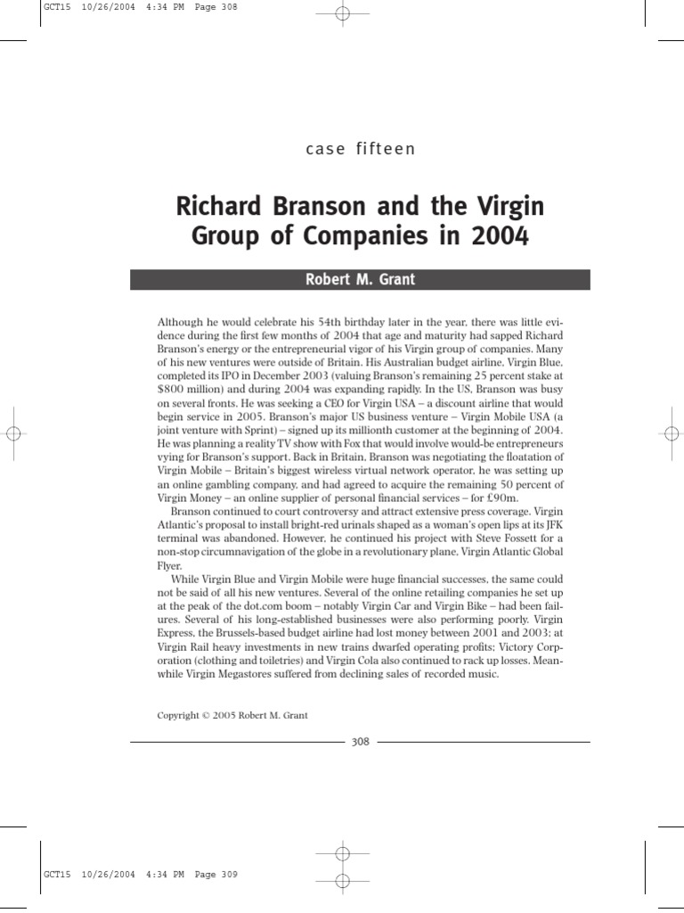Virgin Case Study | PDF | Airlines | Retail