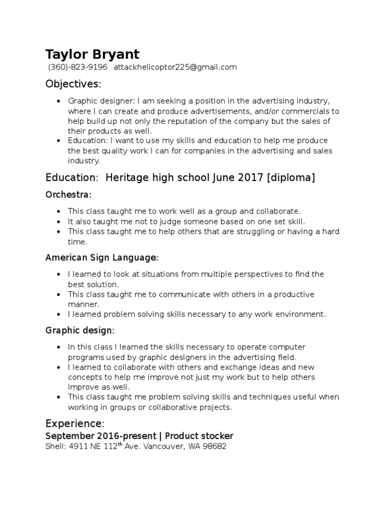 Taylor Bryant Resume | PDF