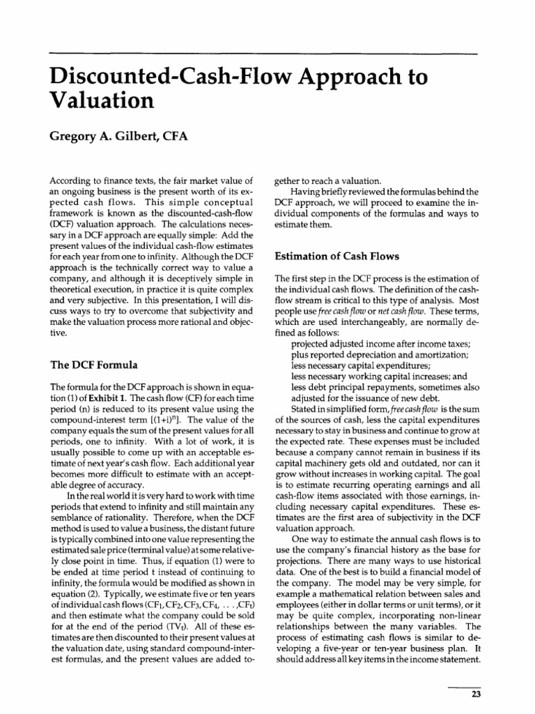 DCF approach to valuation.pdf | Capital Asset Pricing Model ...