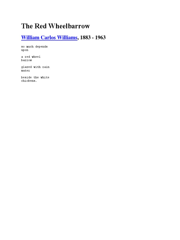 The Red Wheelbarrow Poem Analysis | PDF | History | Classics