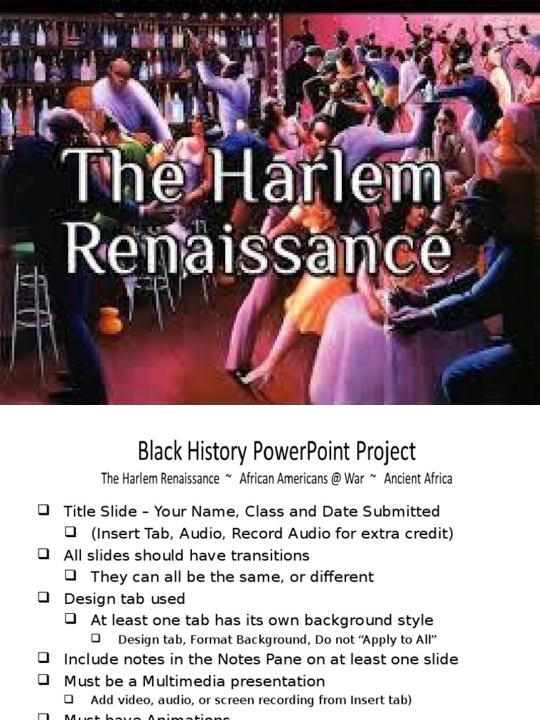 Harlem Renaissance Assignment | PDF