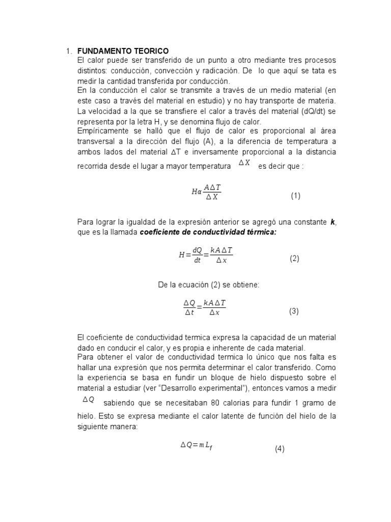 Fisica 2 Conductividad Termica | Descargar gratis PDF | Conduccion termica | Calor