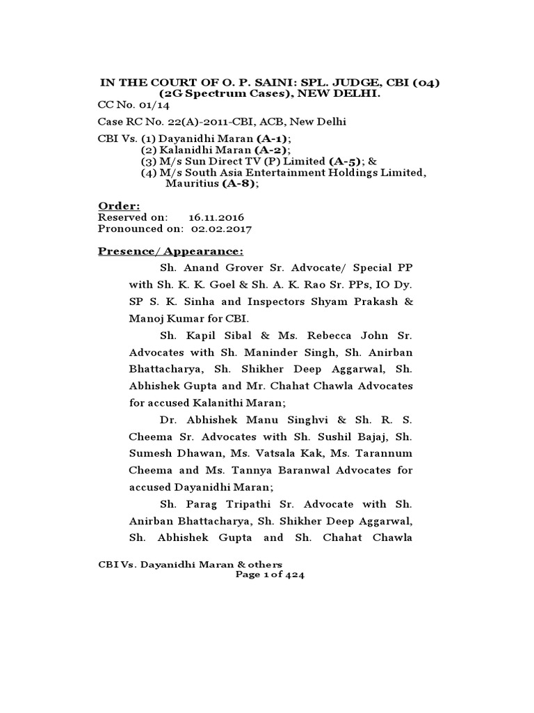 2G Court Discharge Order On Marans in Aircel-Maxis Case Feb 2, 2017 ...