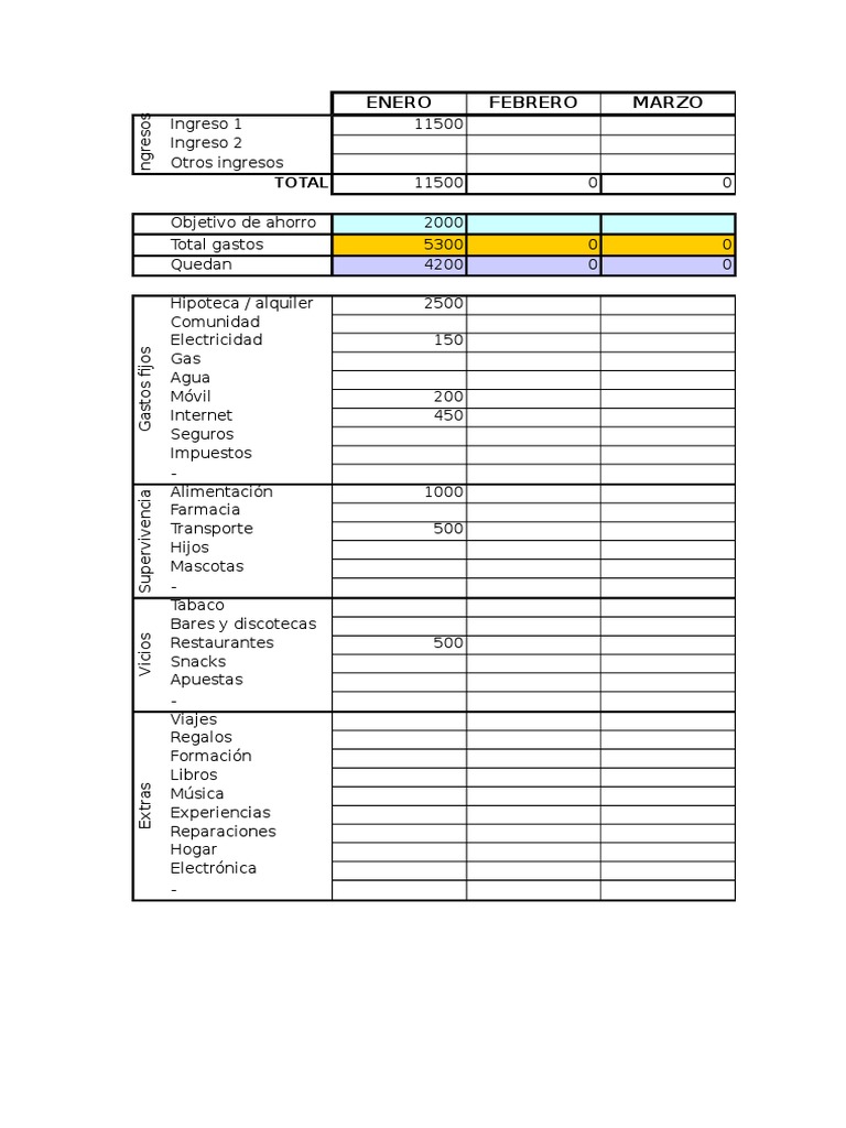 Plantilla Kakebo para Imprimir Gratis | PDF