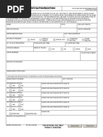 Navy Special Request Authorization Form | PDF