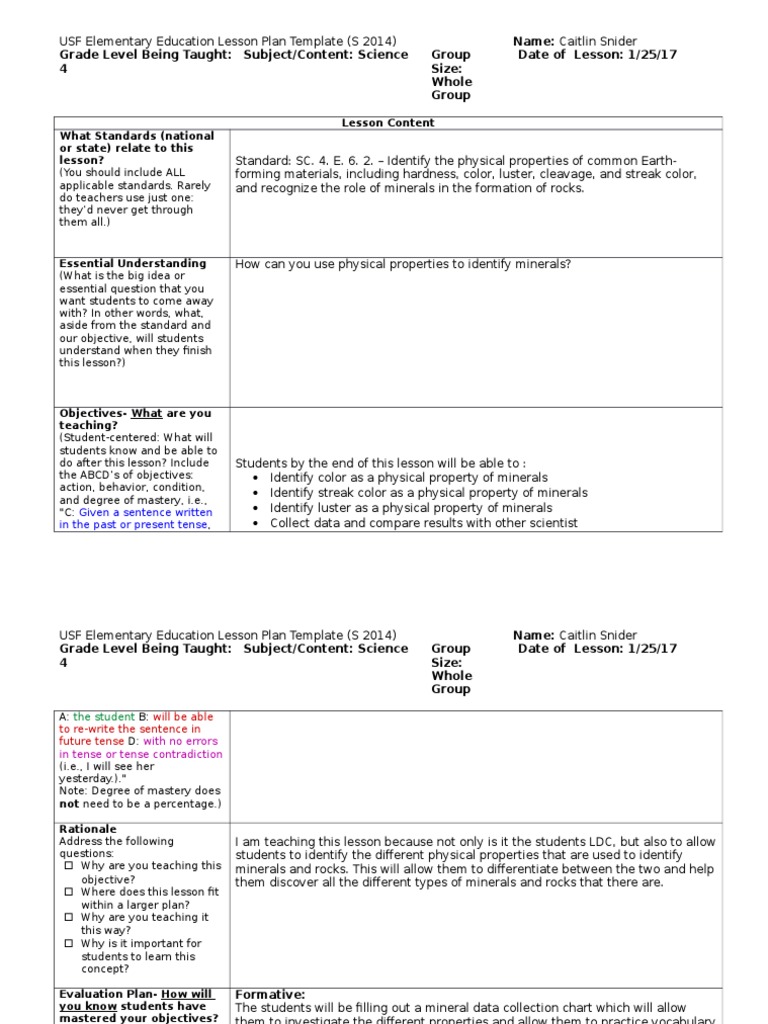 CT Lesson Plan 1 Spring 17 | PDF | Lesson Plan | Teaching Method