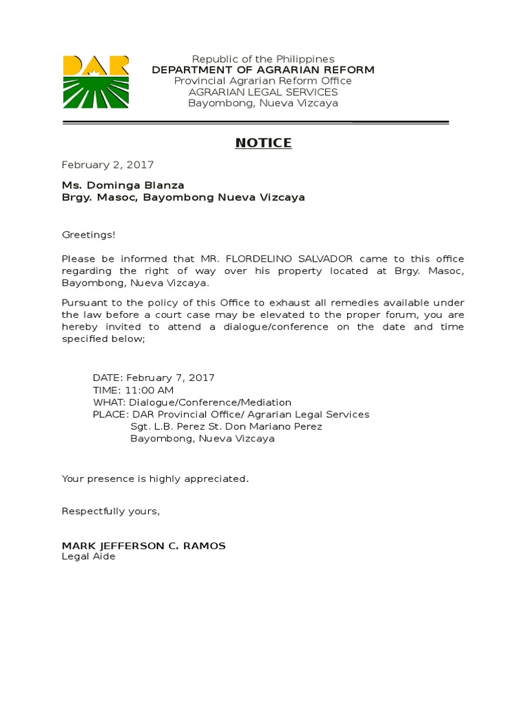 Notice of Mediation | PDF | Law And Economics | Ethical Principles