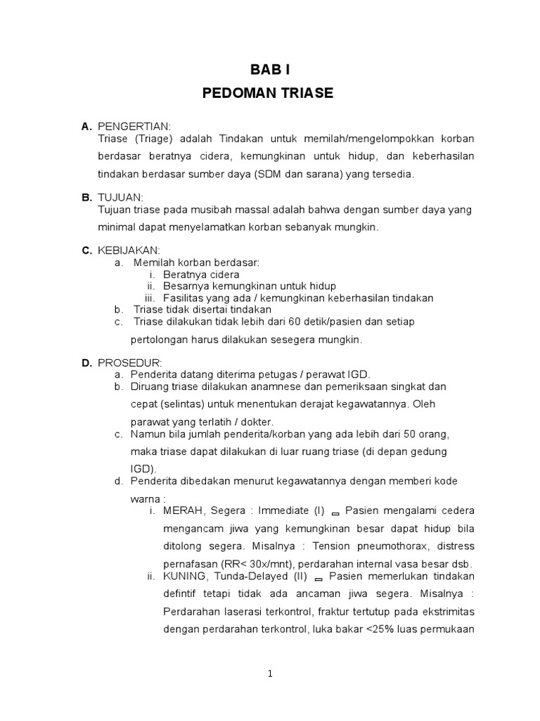 Pedoman Triase Dan SOP Lapangan | PDF