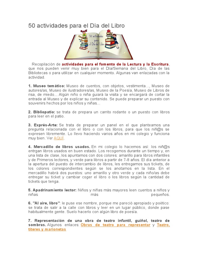 Actividades para el Día del Libro | PDF | Libros | Poesía