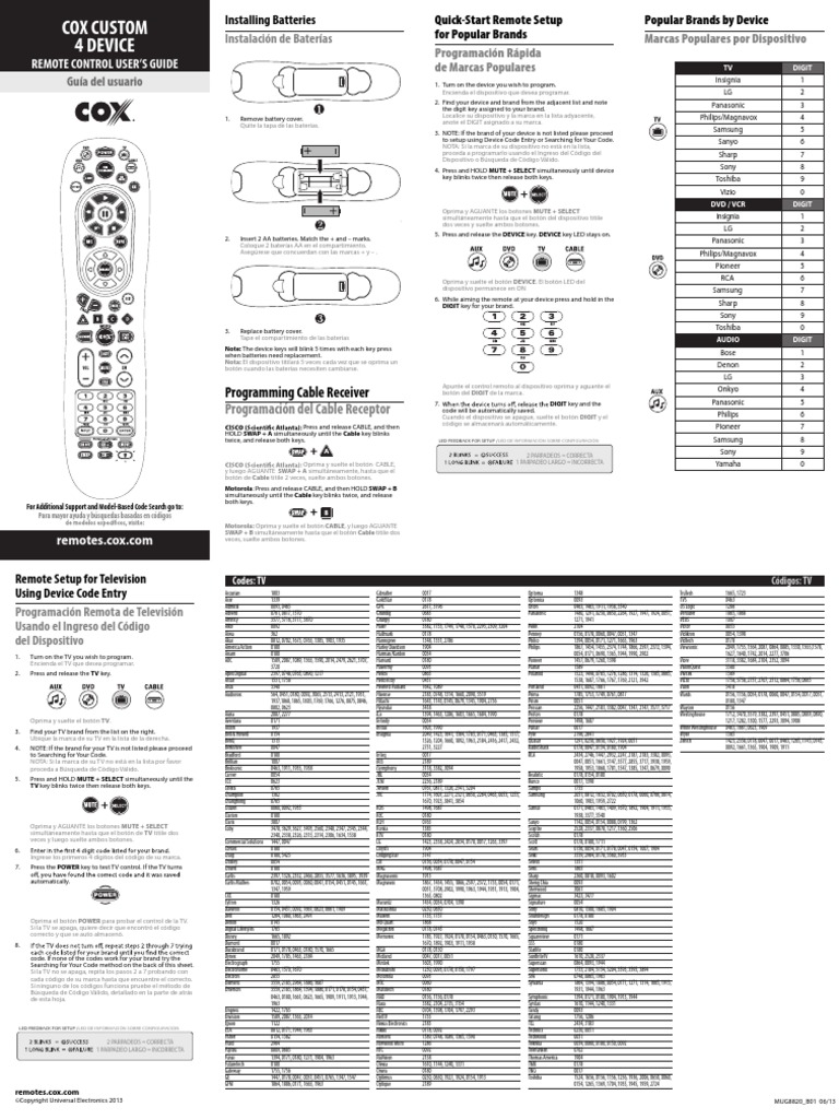URC 8820 v2 User Guide | PDF | Manufacturing Companies Of Japan | Brand