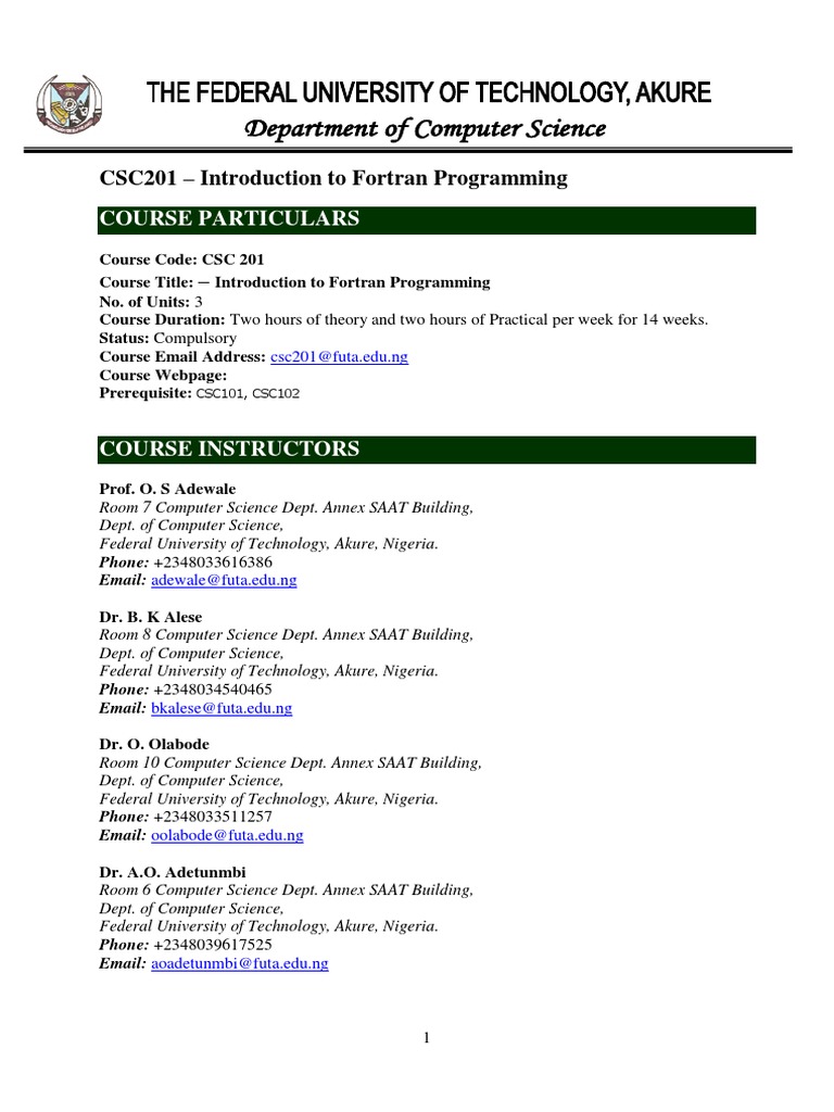 CSC201 | PDF | Programming Language | Lecture
