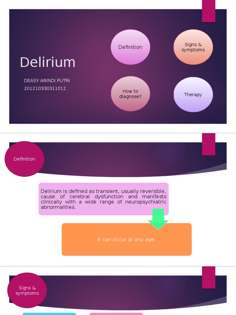 Delirium: Signs & Symptoms | PDF