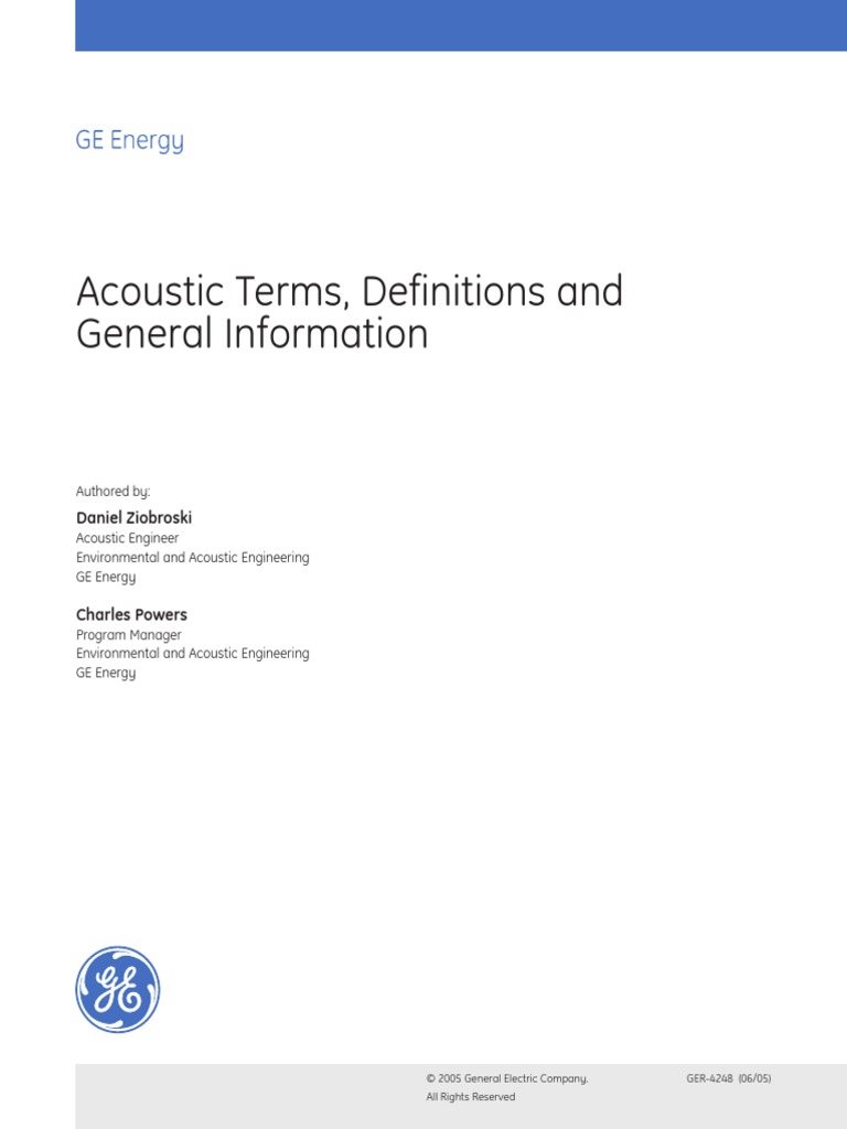 Ger 4248 Acoustic Terms Definitions General Information | PDF | Sound ...