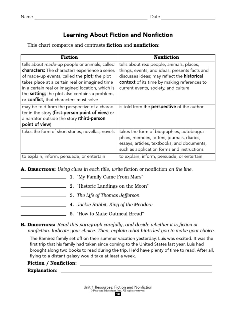 Learning About Fiction and Nonfiction | PDF | Narration | Books