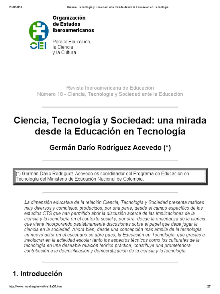 Educación en Tecnología y Sociedad | PDF | Cyborg | Science
