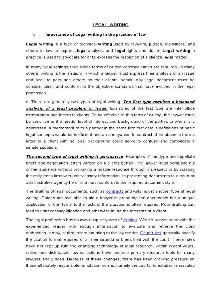 Legal Writing | PDF