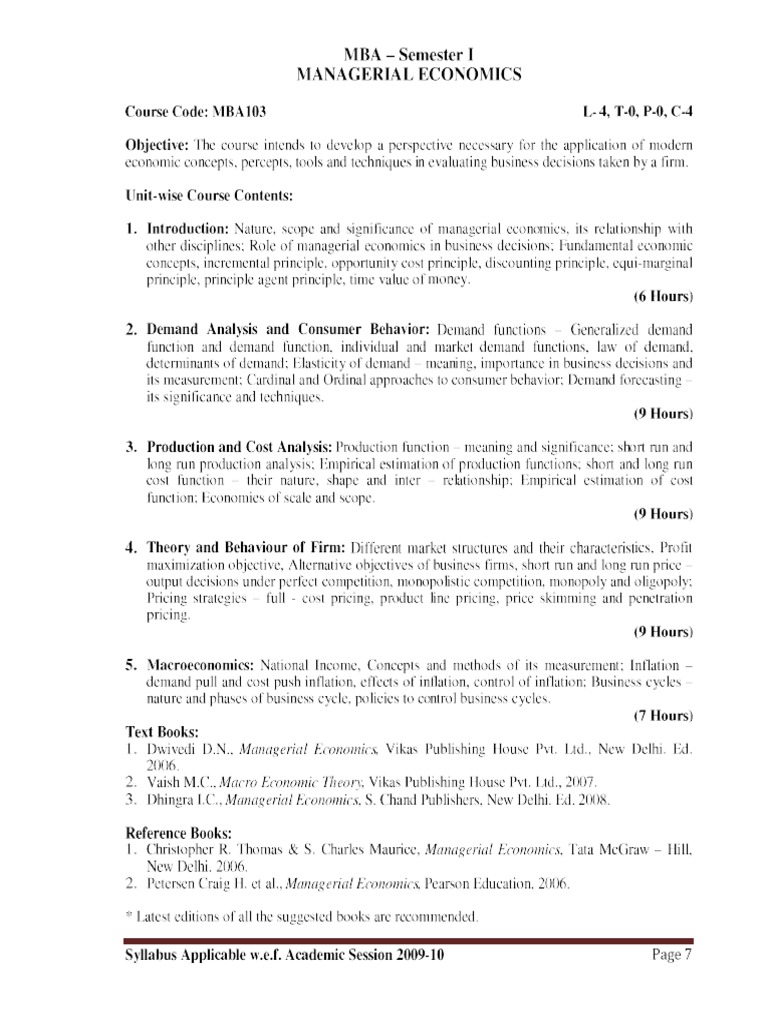 MBA TMU Syllabus | PDF