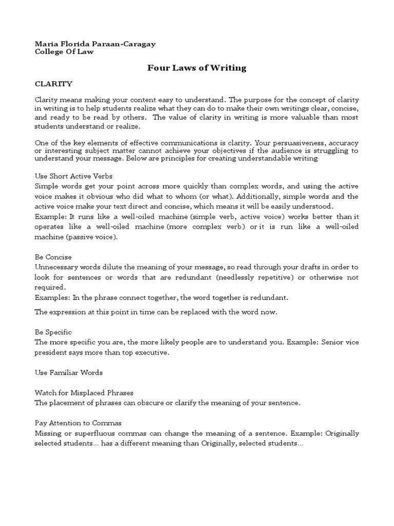 🎉 Clarity of expression in writing. Technical Writing: Clarity Of ...