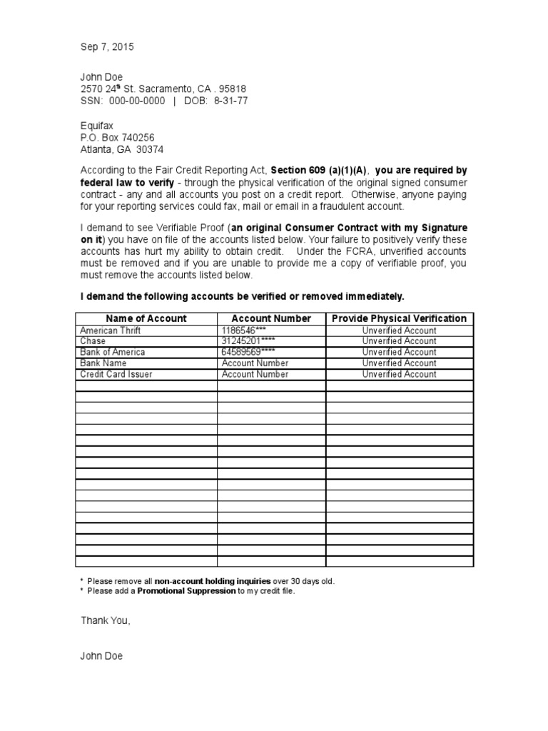 Example Dispute | PDF