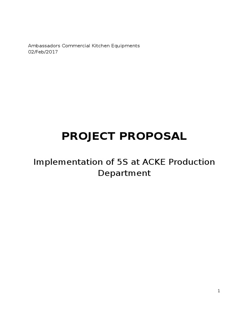 Project Proposal: Implementation of 5S at ACKE Production Department ...