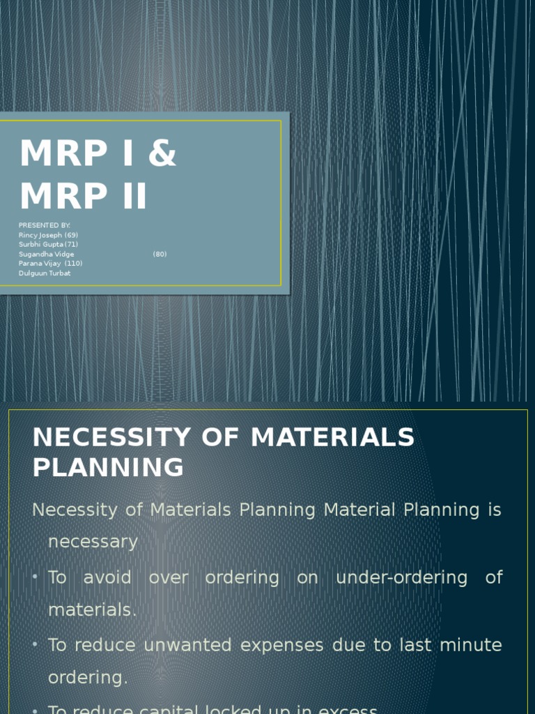 Understanding MRP I & II Essentials | PDF | Inventory | Industries