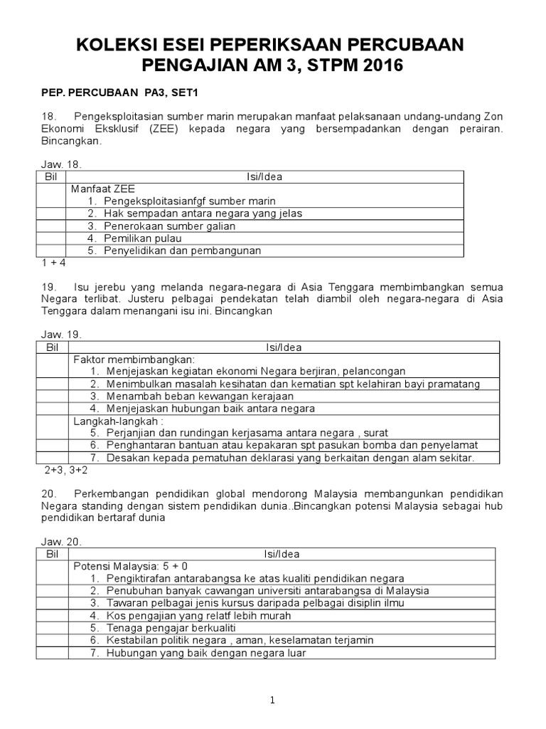 Pengajiam Esei Term 3 STPM | PDF