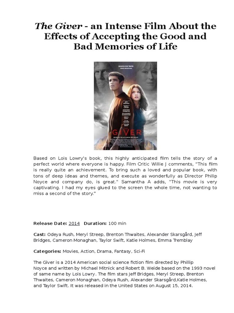 The Giver Worksheets 1 | PDF