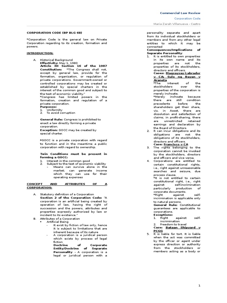 Corporation Code | PDF | Law