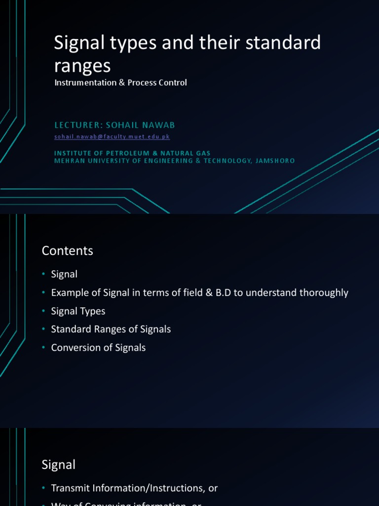Signal Types and Their Standard Ranges | PDF