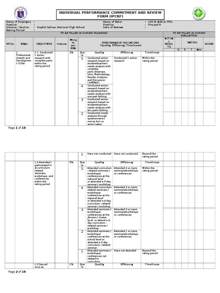 Employee Performance Review Template | PDF | High School Dropouts ...