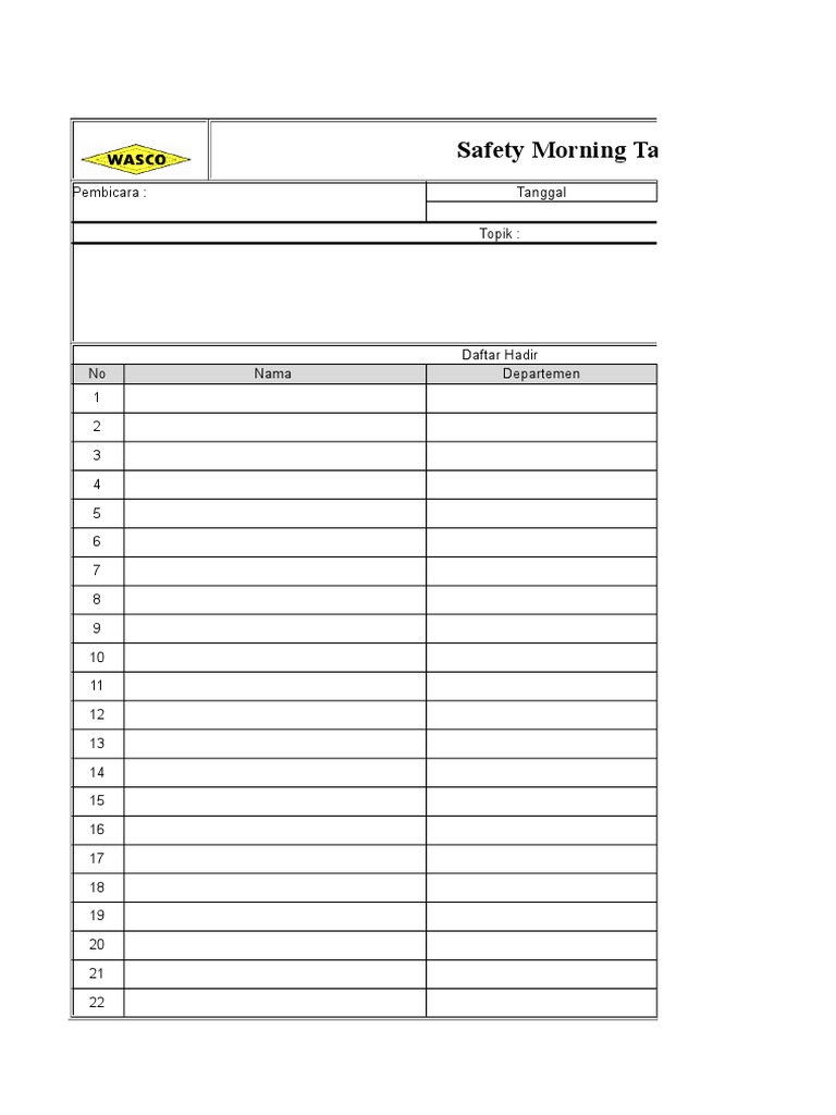 Form Safety Morning Talk | PDF
