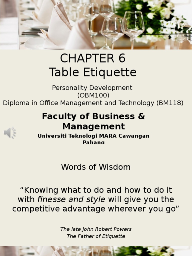 Table Etiquette | PDF | Etiquette | Learning