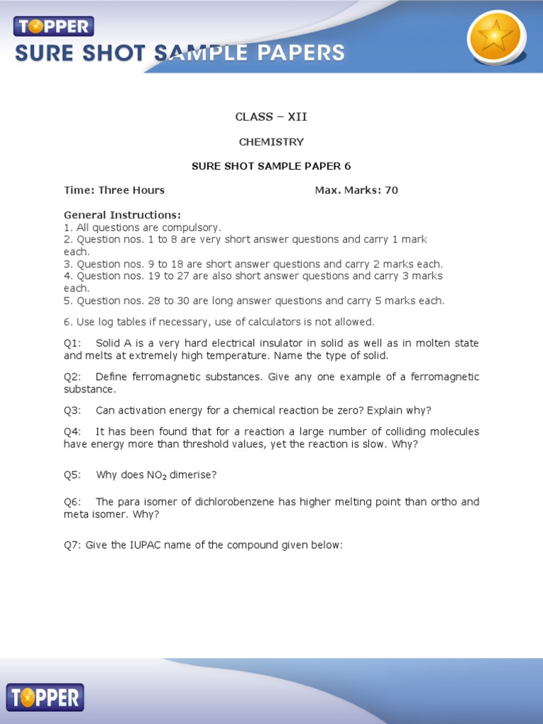 Sure Shot 6 | PDF | Transition Metals | Lanthanide