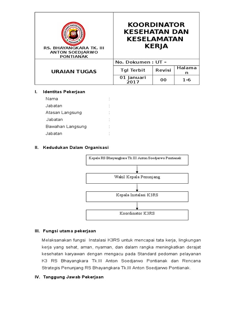 Uraian Tugas Komite k3rs | PDF