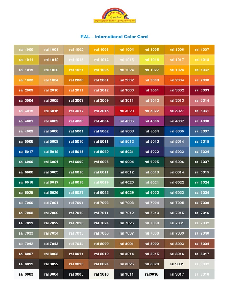 RAL Color Codes List | PDF | Business