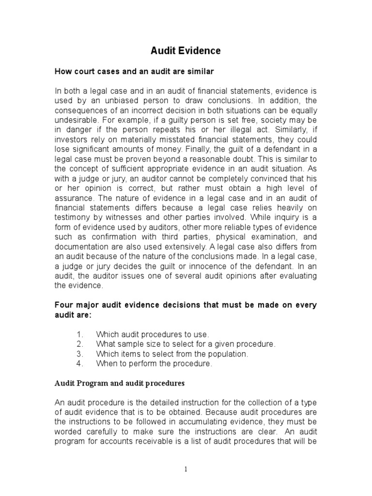 Audit Evidence | PDF | Financial Audit | Audit