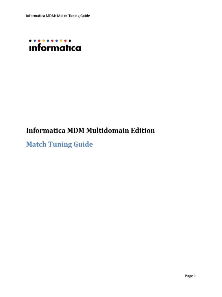 Informatica MDM Match Tuning Guide | PDF | Multi Core Processor | Databases
