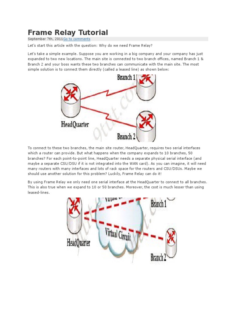 Frame Relay Tutorial | Download Free PDF | Ip Address | Router (Computing)