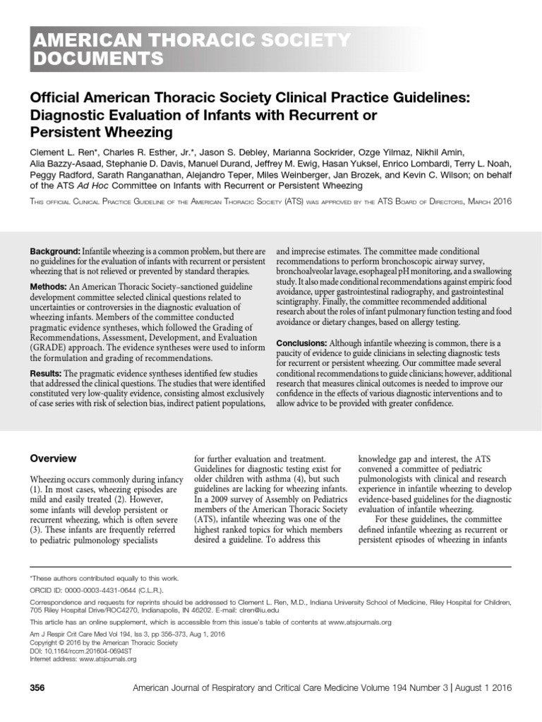 Wheezing Infant Guideline | PDF | Infection | Asthma